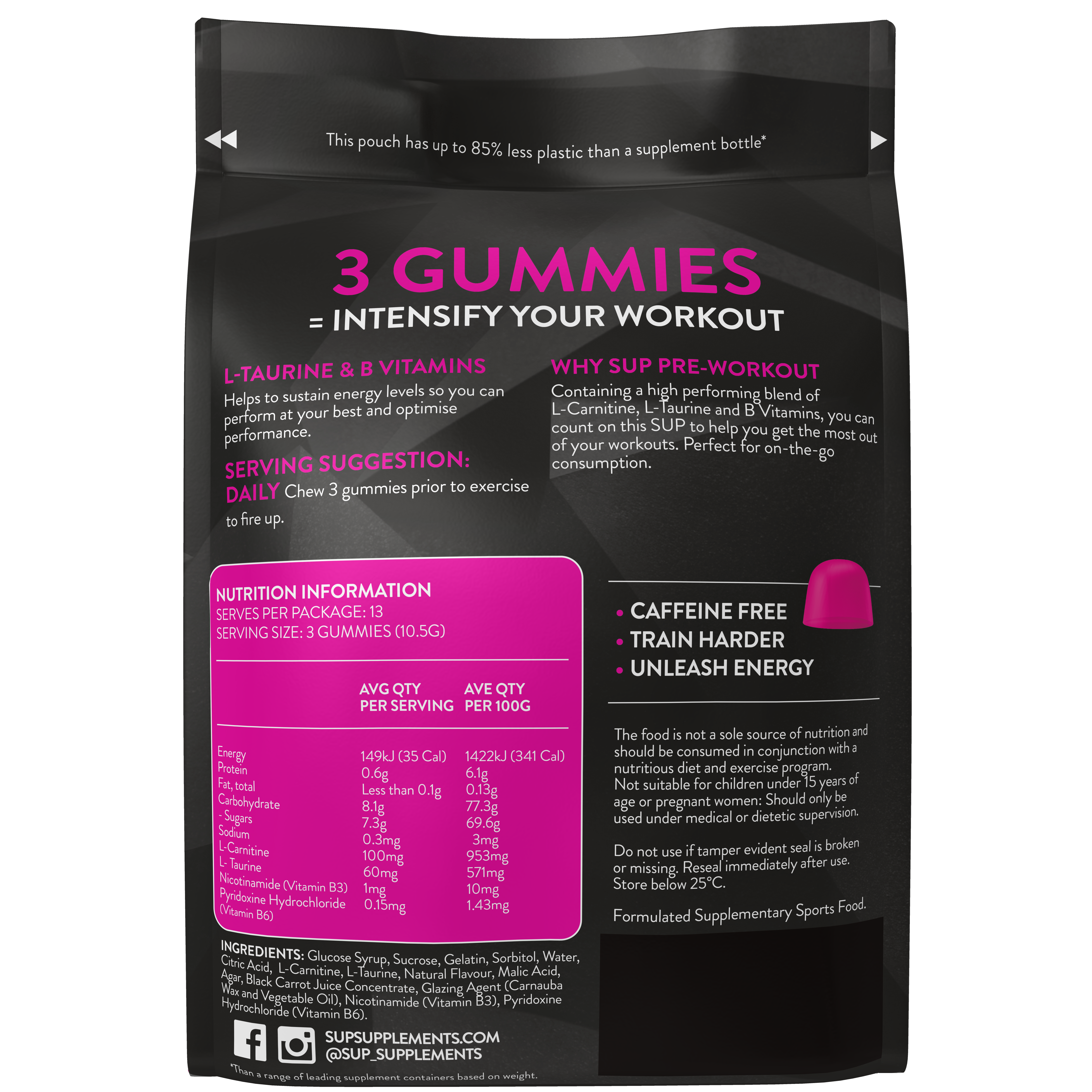 Pre Workout Gummies Intensifier Energy Gummies | SUP Supplements